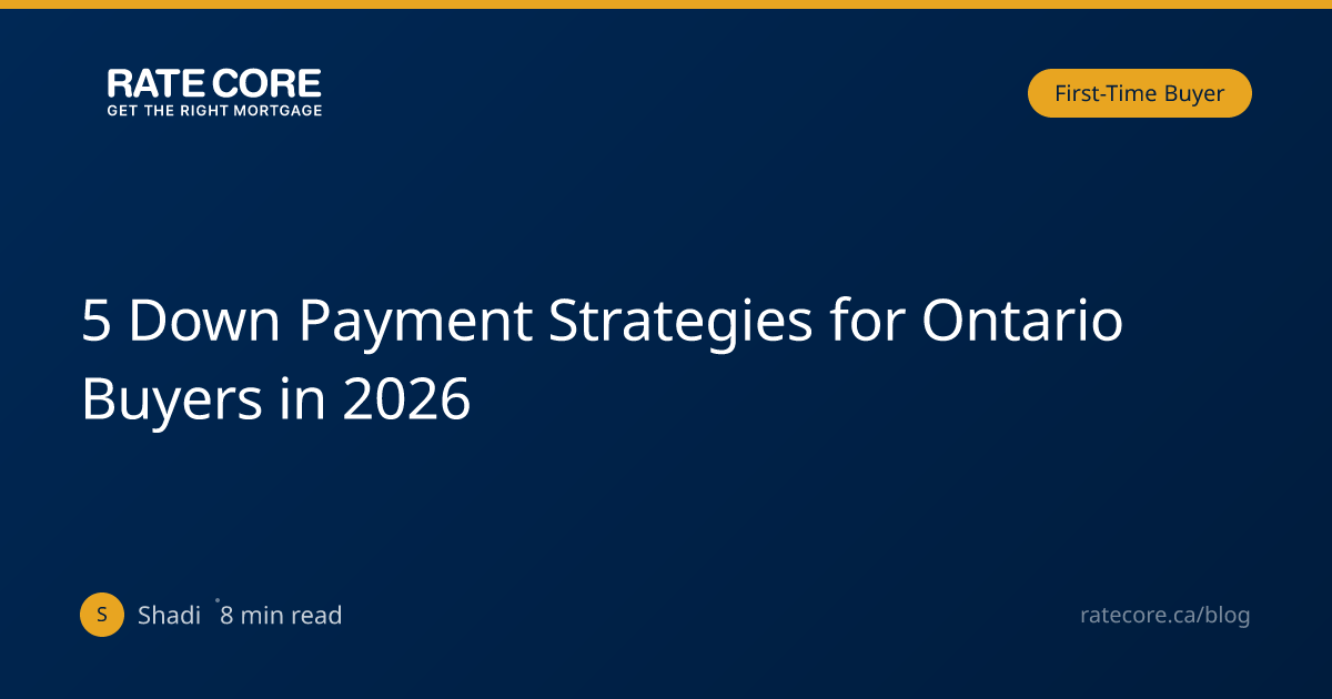 5 Down Payment Strategies for Ontario Buyers in 2026 | RATECORE Mortgage